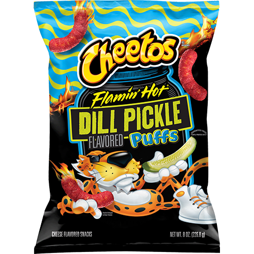 CHEETOS® Puffs FLAMIN' HOT® Dill Pickle Flavored Snacks | Cheetos