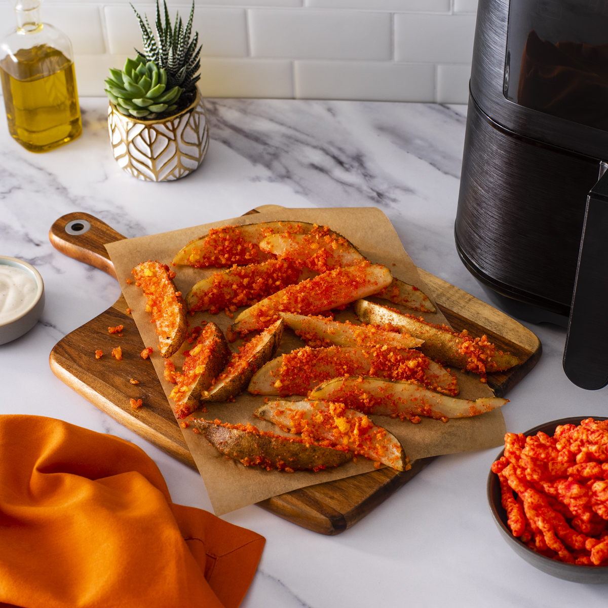 CHEETOS® FLAMIN' HOT® Air Fryer Potato Wedges | Cheetos